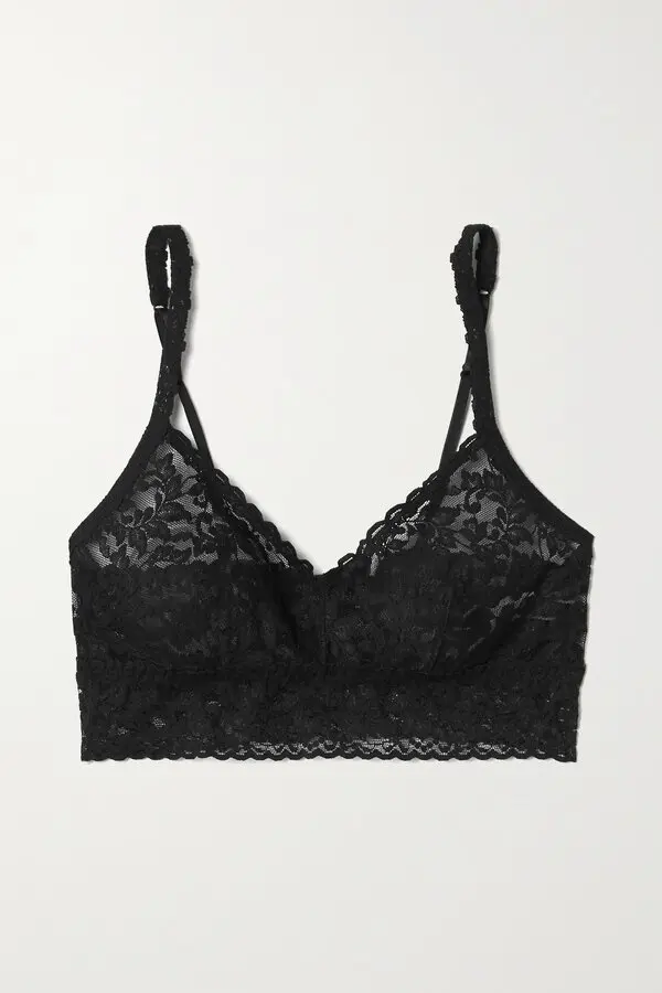 Hanky Panky Net Sustain Retro Stretch-lace Soft-cup Bra - Black