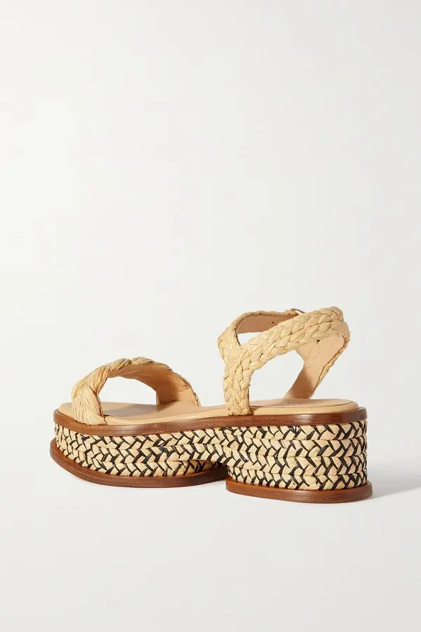 Gabriela Hearst Clergerie Michael Raffia And Leather Sandals