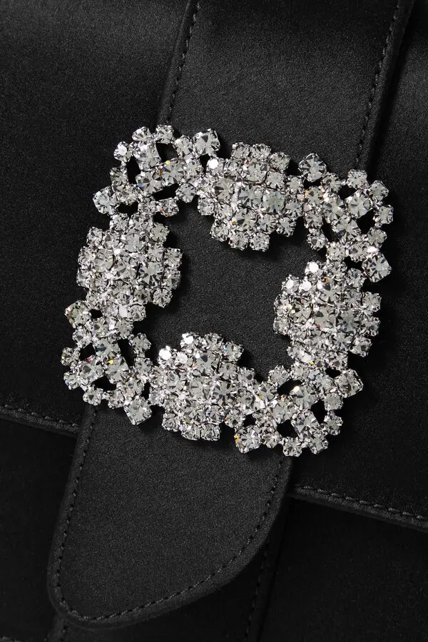 Manolo Blahnik Capri Crystal-embellished Clutch - Black