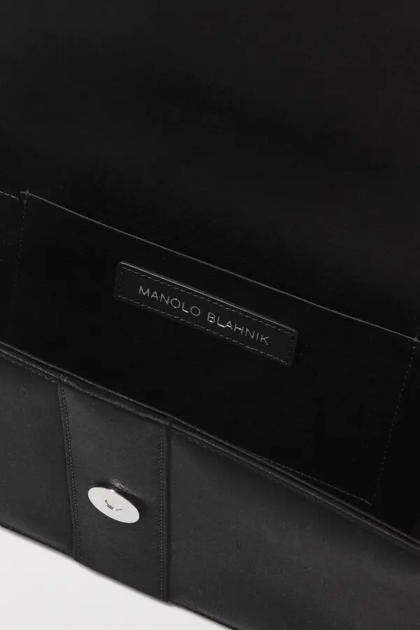 Manolo Blahnik Capri Crystal-embellished Clutch - Black