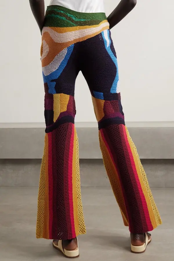 Gabriela Hearst Simeon Crocheted Cashmere Flared Pants