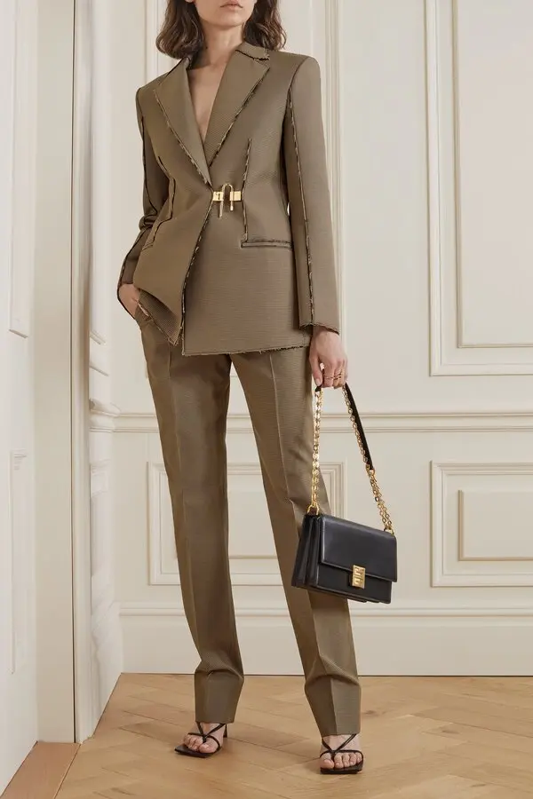 Givenchy Houndstooth Twill Tapered Trousers