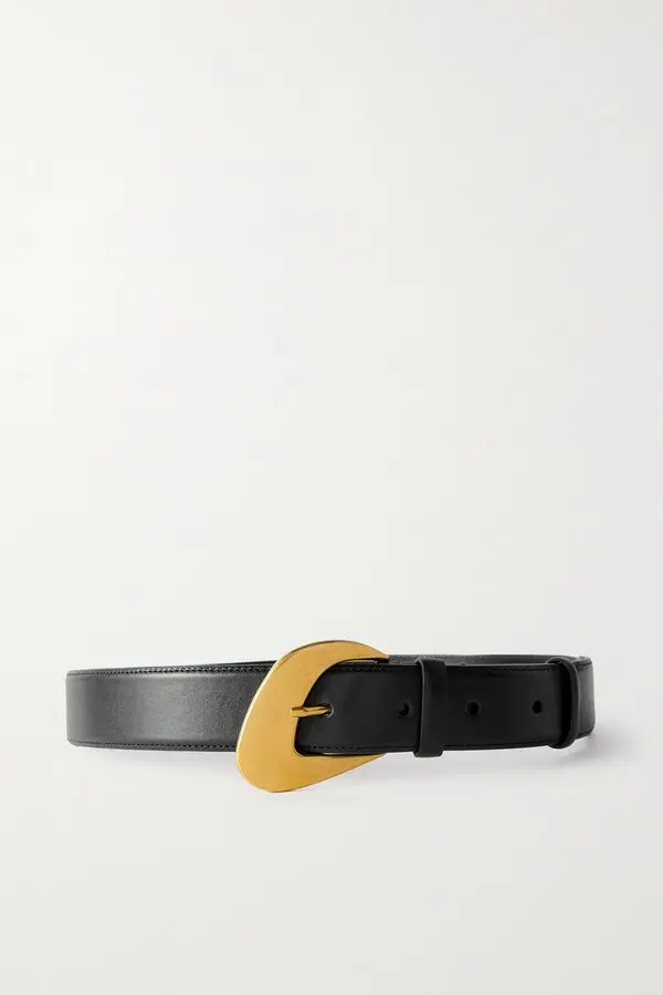THE ROW Effi Leather Belt With Asymmetrical Buckle - Black