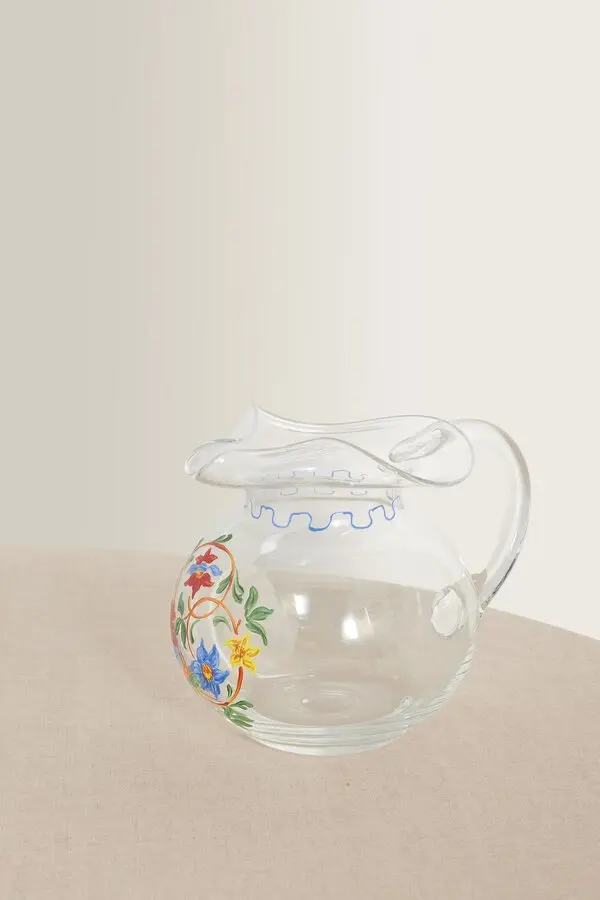 CABANA Painted Glass Carafe - White