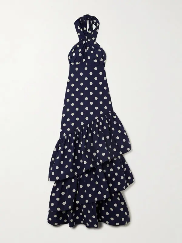 Cara Cara Perla Polka-dot Maxi Dress - Blue
