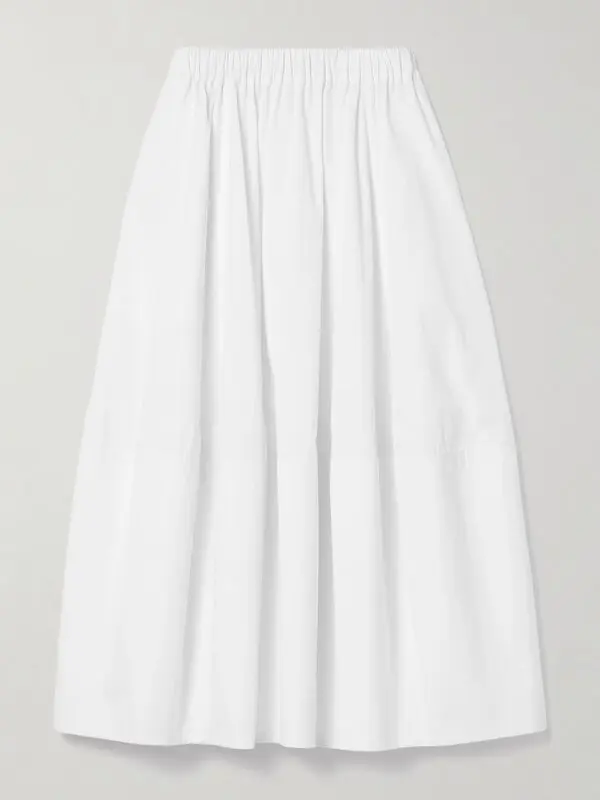 Co Bubble Paneled Cotton-poplin Midi Skirt