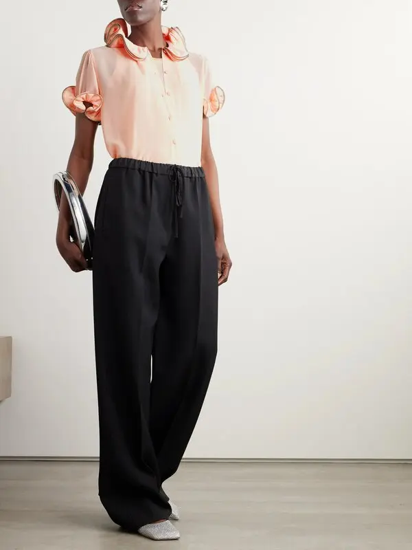Coperni Zip-embellished Chiffon Blouse