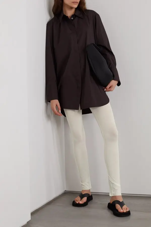 THE ROW Fraidy Stretch-silk Jersey Leggings