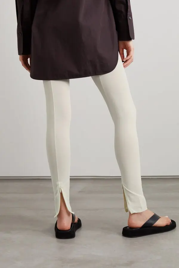 THE ROW Fraidy Stretch-silk Jersey Leggings