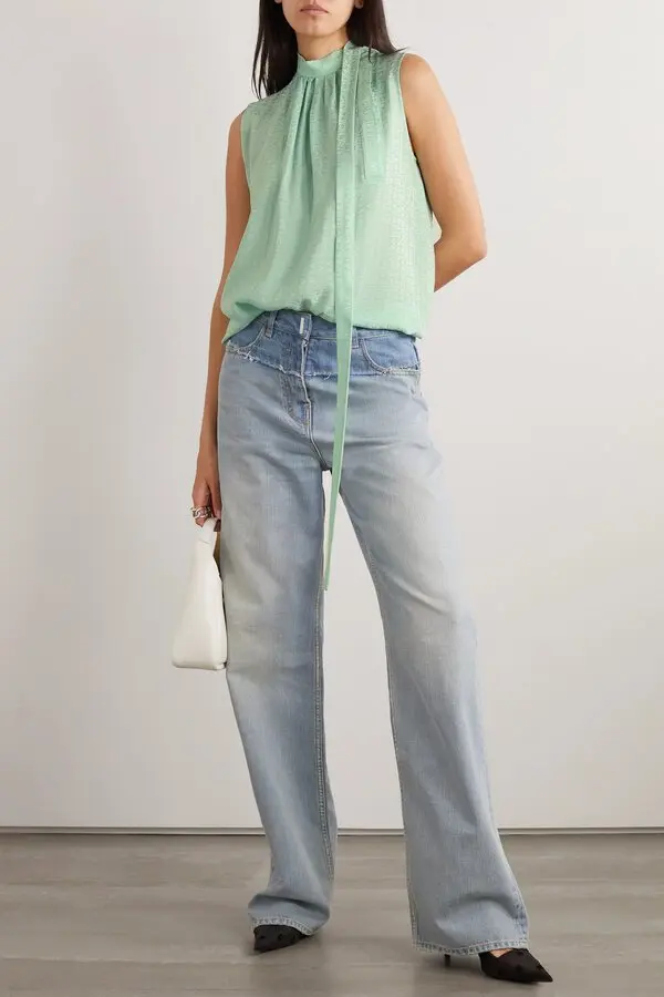 Givenchy Tie-detailed Silk-jacquard Blouse