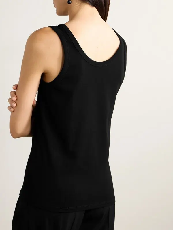 THE ROW Essentials Frankie Organic Cotton-jersey Tank - Black
