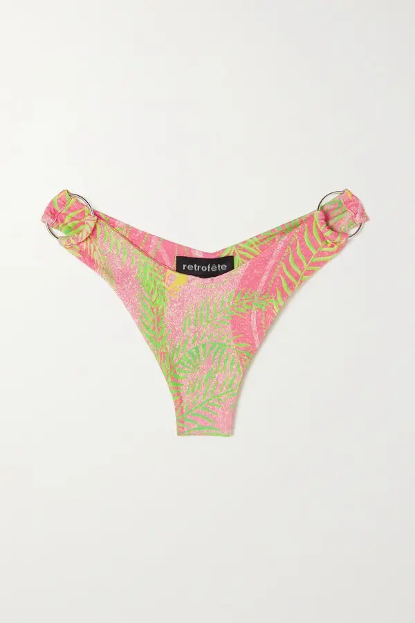 Retrofete Kailey Printed Bikini Briefs - Pink