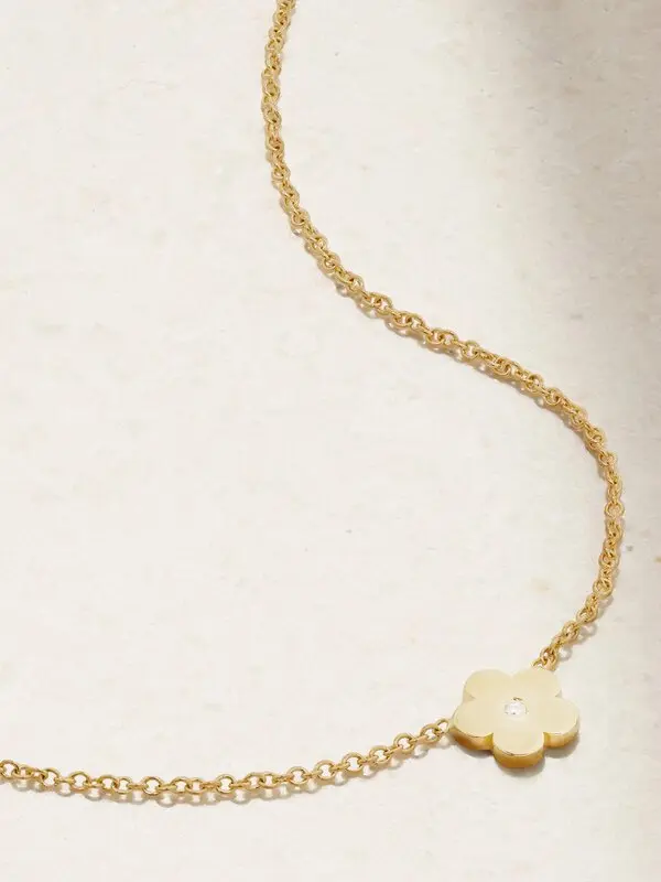 JENNIFER MEYER Mini Daisy 18-karat Diamond Necklace - Gold