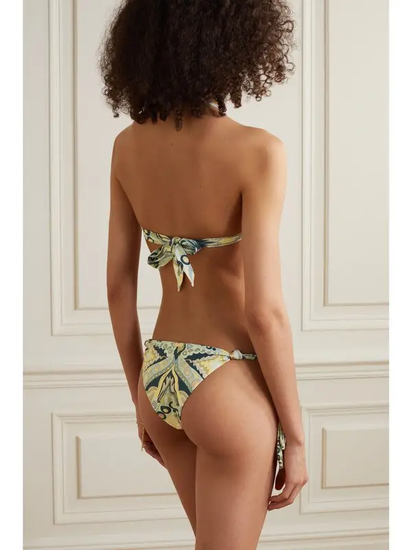 Cult Gaia Avis Printed Halterneck Bikini Top