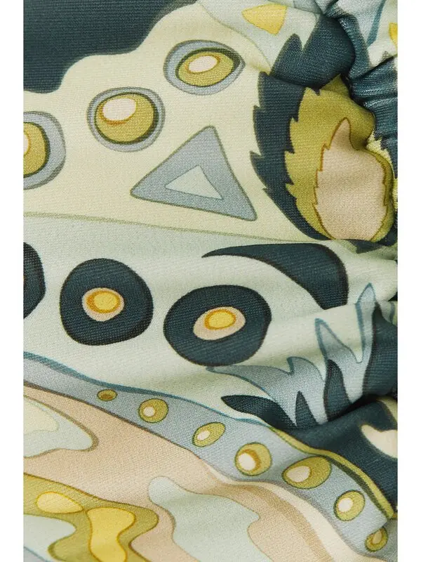 Cult Gaia Avis Printed Halterneck Bikini Top