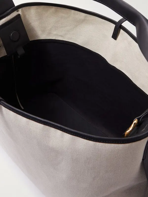 JIL SANDER Leather-trimmed Canvas Tote