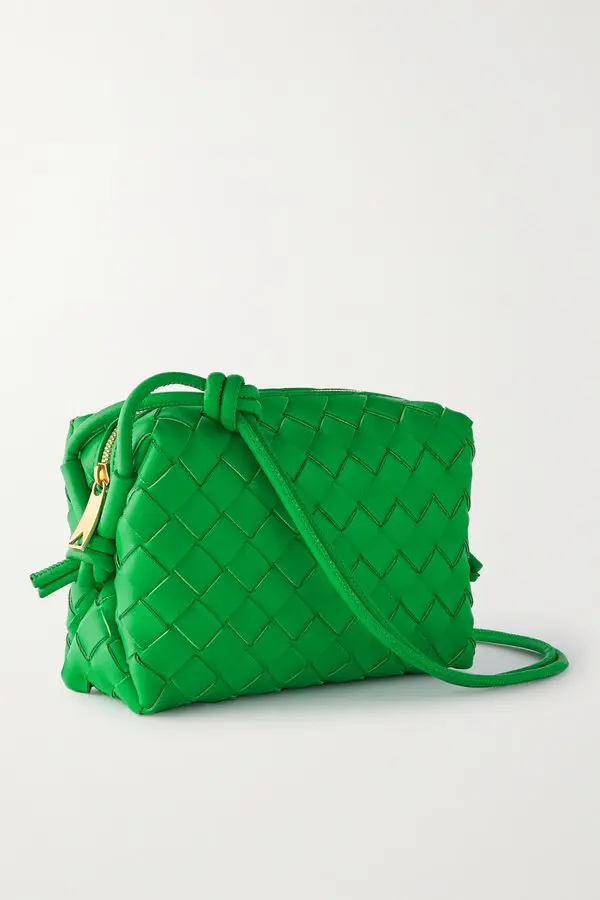 Bottega Veneta Loop Small Intrecciato Leather Shoulder Bag - Green