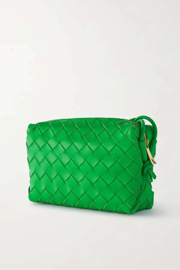 Bottega Veneta Loop Small Intrecciato Leather Shoulder Bag - Green