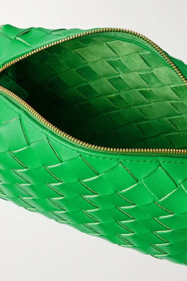 Bottega Veneta Loop Small Intrecciato Leather Shoulder Bag - Green