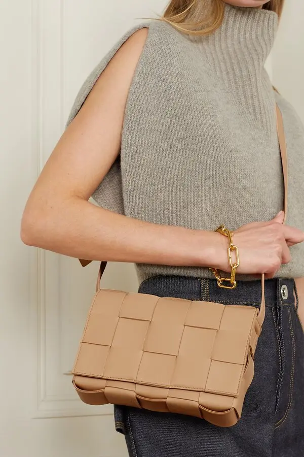 Bottega Veneta Cassette Medium Intrecciato Leather Shoulder Bag