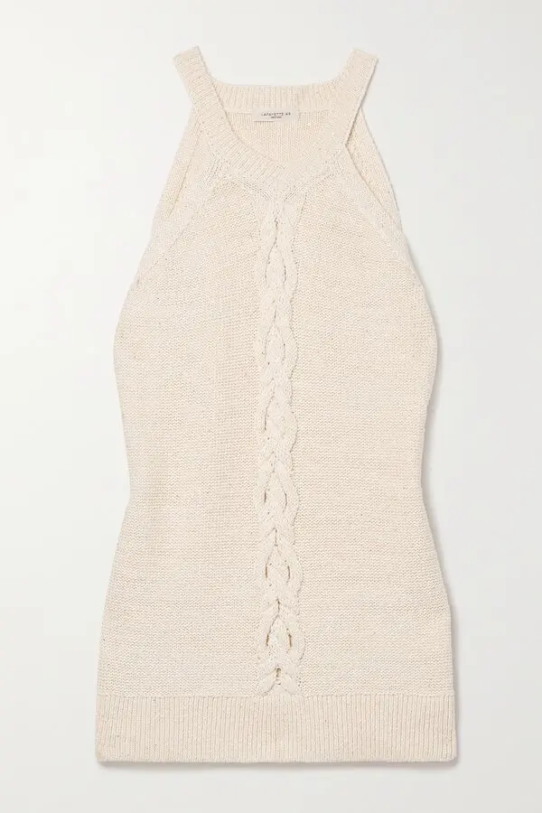 Lafayette 148 New York Sequin-embellished Cable-knit Tank