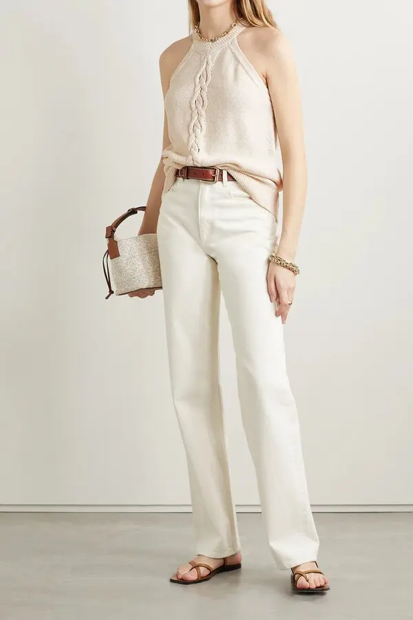 Lafayette 148 New York Sequin-embellished Cable-knit Tank