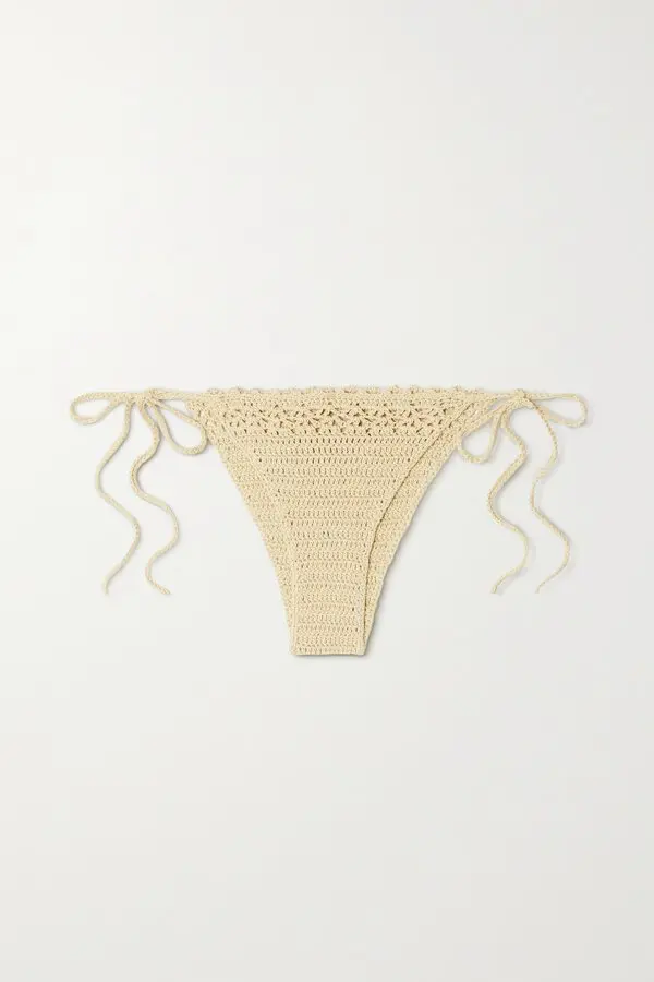 Cult Gaia Eshe Crocheted Bikini Briefs - Neutrals