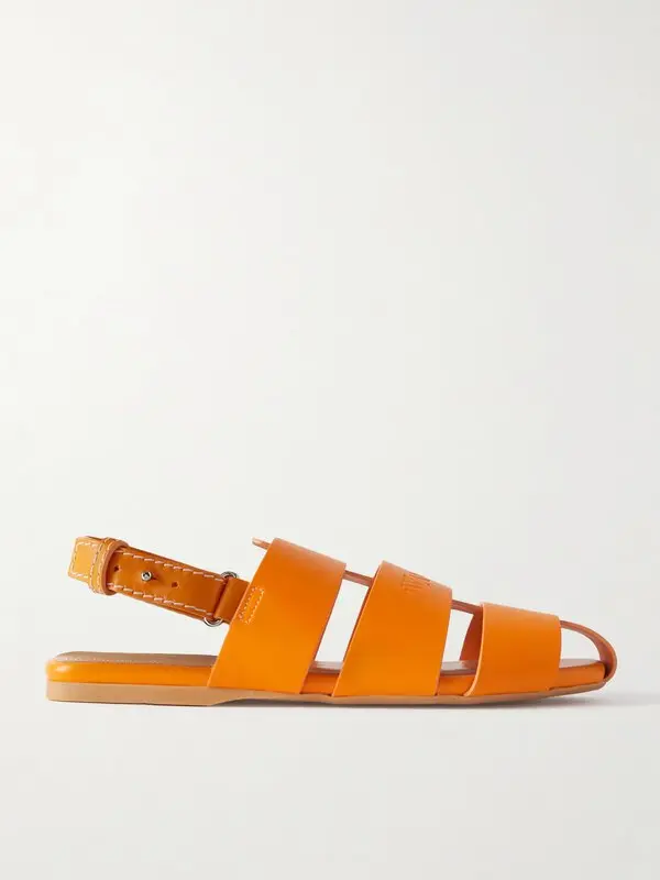 JW Anderson Fisherman Embossed Leather Sandals - Orange