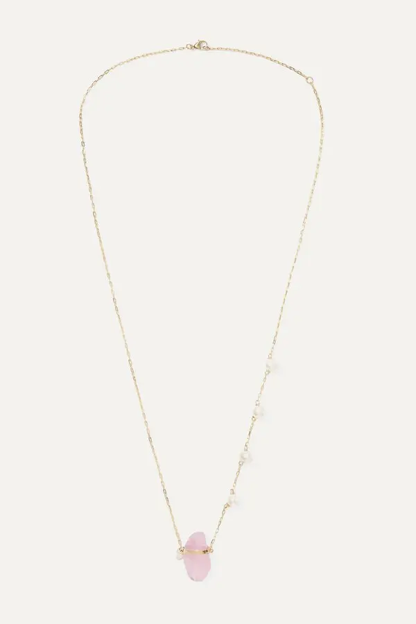 HARRIS ZHU 14-karat Quartz And Pearl Necklace - Gold