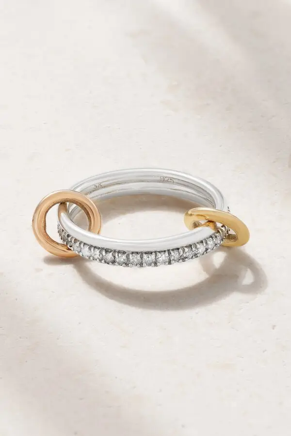 SPINELLI KILCOLLIN Marigold Set Of Two Diamond Rings - Silver