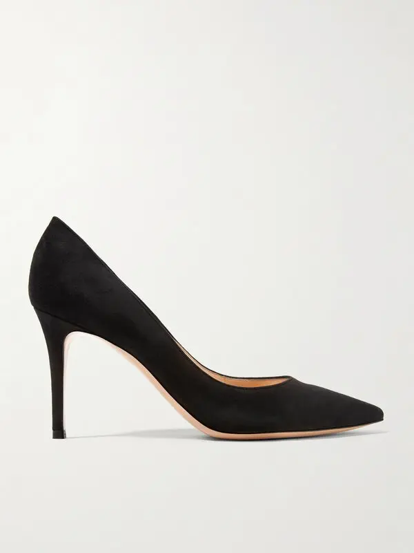 GIANVITO ROSSI 85 Suede Pumps - Black