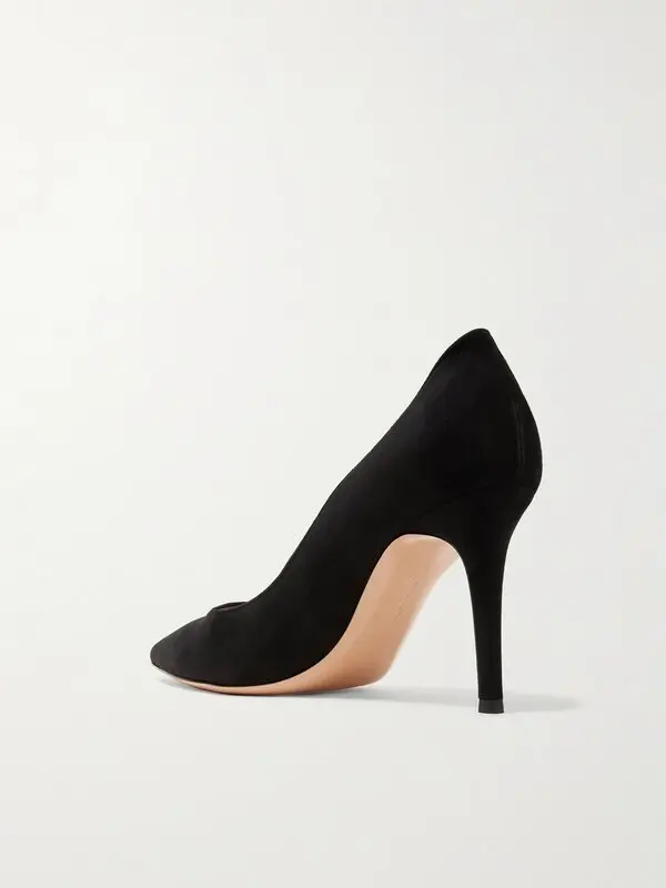 GIANVITO ROSSI 85 Suede Pumps - Black