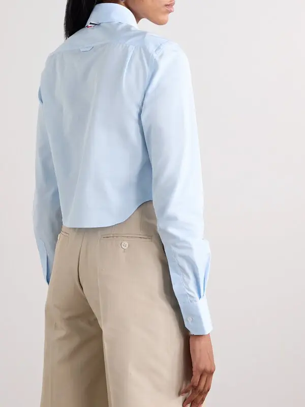 Thom Browne Cropped Cotton-poplin Shirt