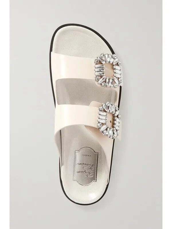 ROGER VIVIER Slidy Viv Leather Slides
