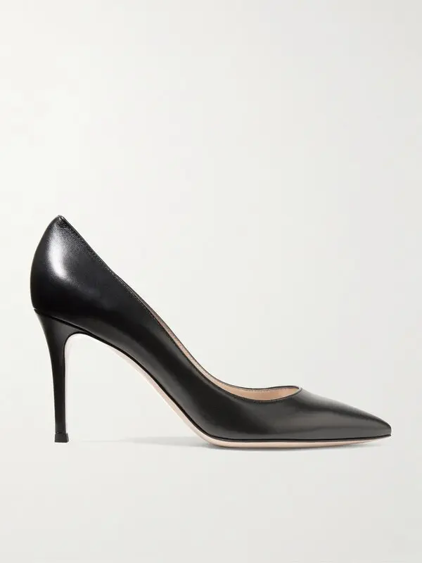GIANVITO ROSSI 85 Leather Pumps - Black