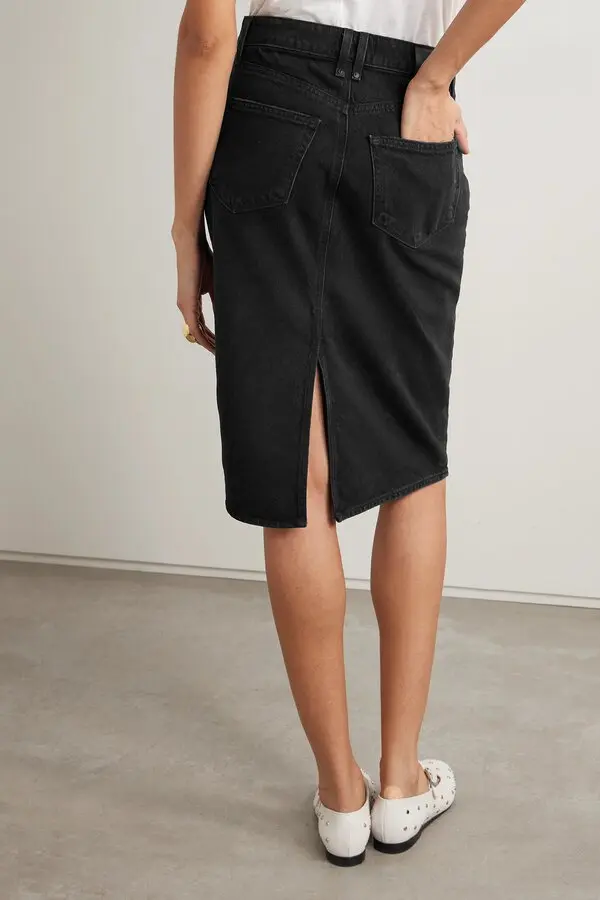 Paige Net Sustain Siren Denim Skirt