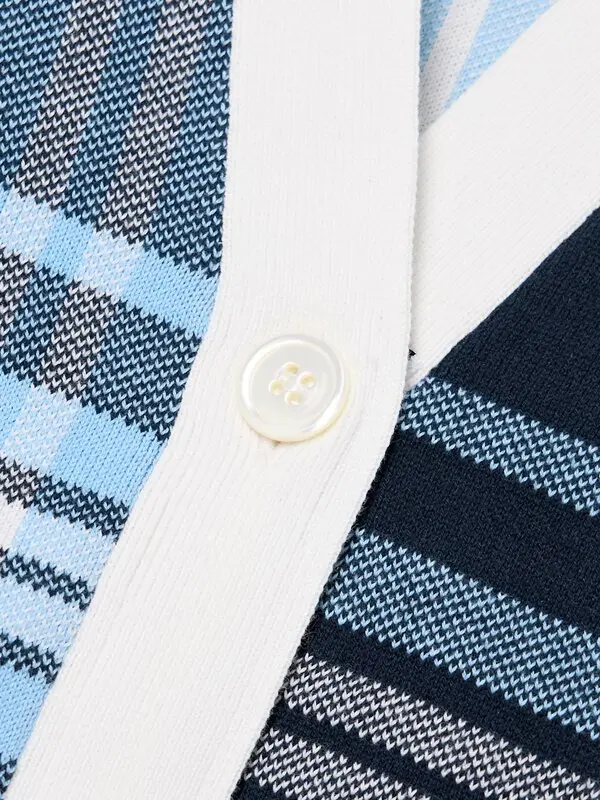 Thom Browne Checked Cotton-blend Jacquard Cardigan