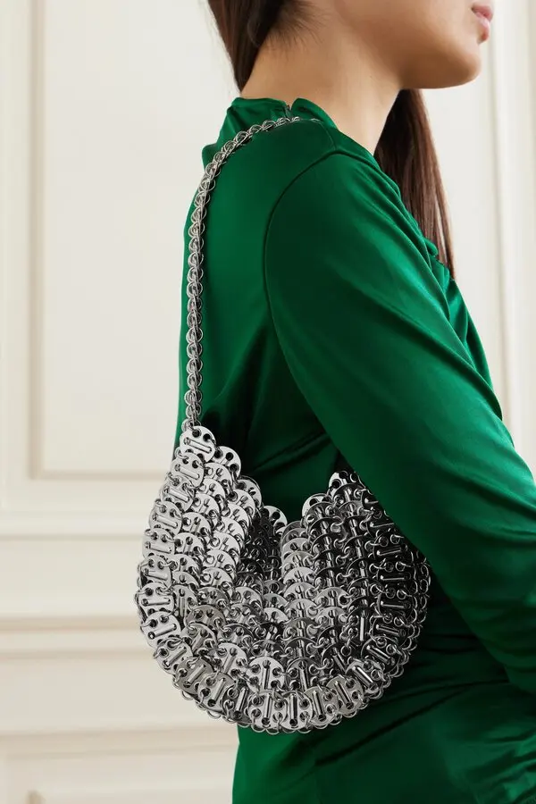 Rabanne 1969 Moon Chainmail Shoulder Bag - Silver