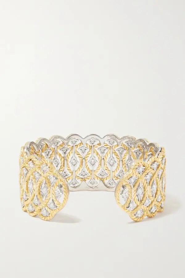 Buccellati Toilée 18-karat And Diamond Cuff