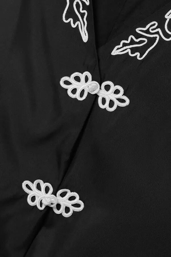 BODE Grenier Fringed Embroidered Silk-twill Jacket