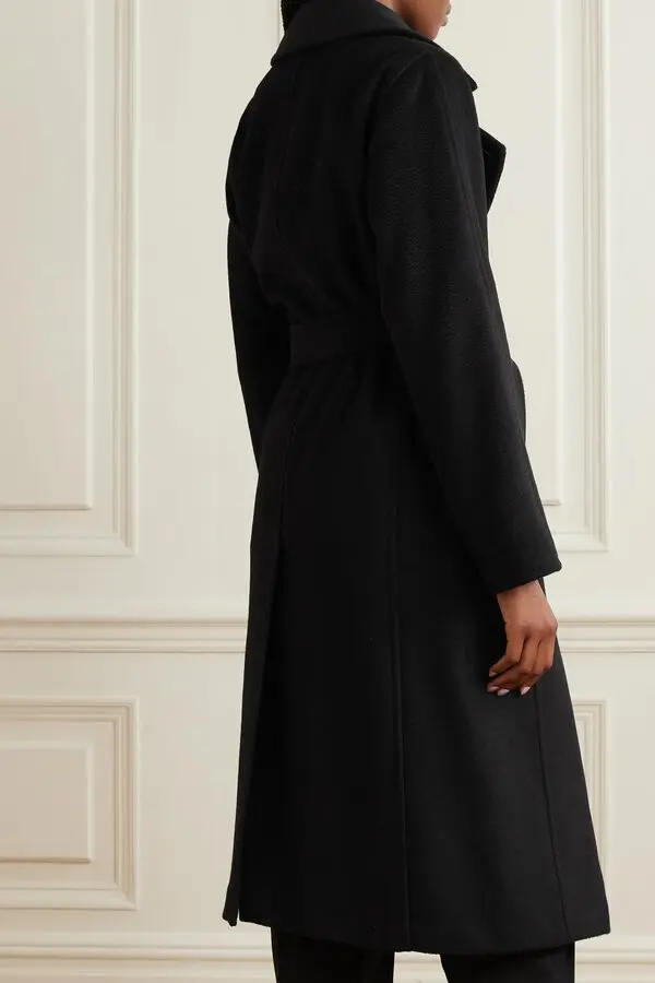 Max Mara Manuela Belted Camel Hair Coat - Black