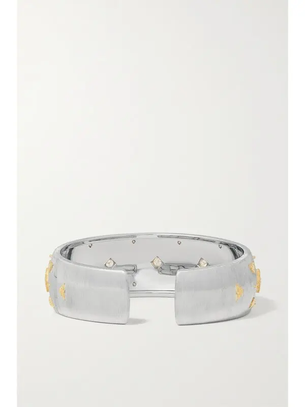 Buccellati 18-karat White And Yellow Gold Diamond Cuff
