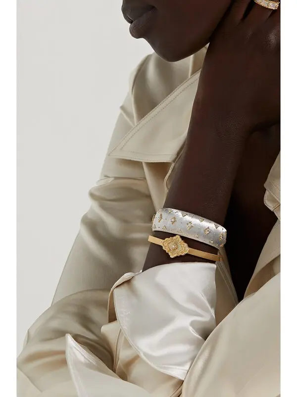 Buccellati 18-karat White And Yellow Gold Diamond Cuff