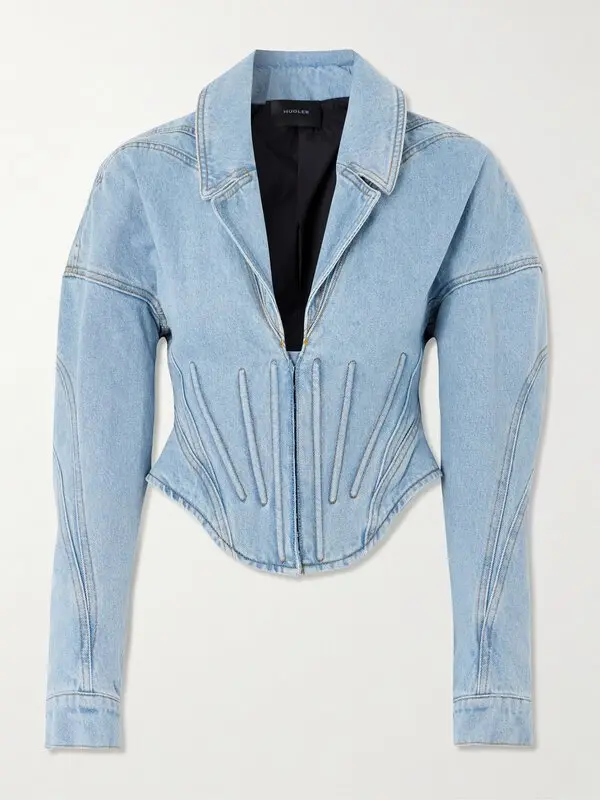 MUGLER Organic Denim Corset Jacket