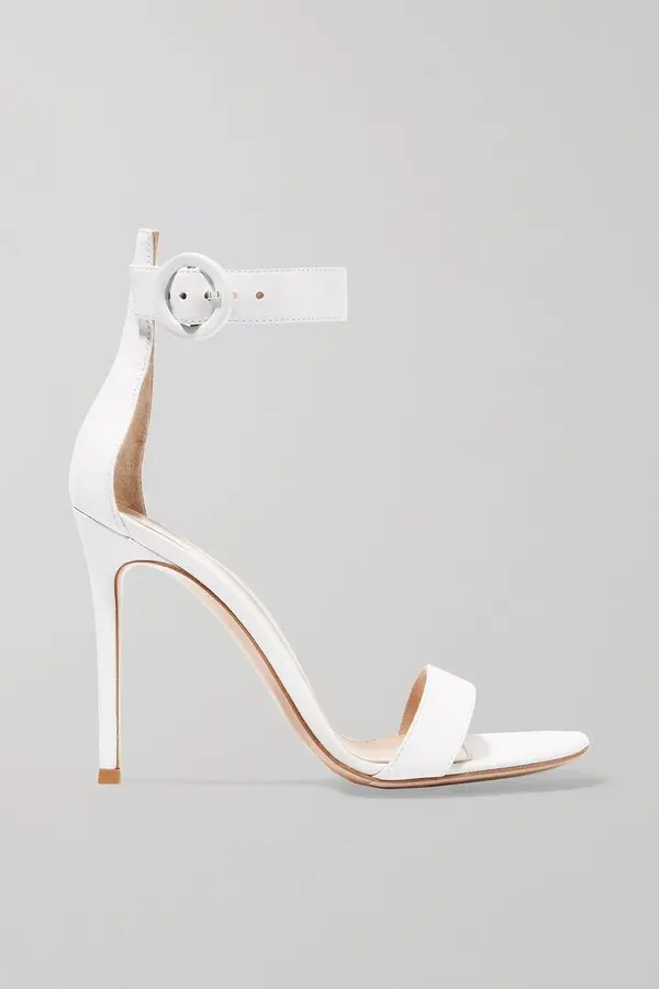 GIANVITO ROSSI Portofino 105 Leather Sandals - White