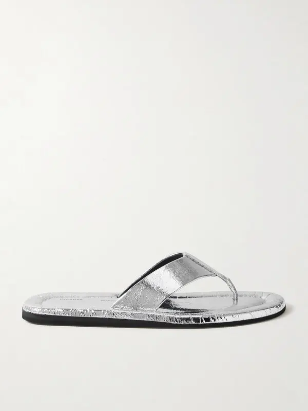 Proenza Schouler Cooper Crinkled-leather Flip Flops