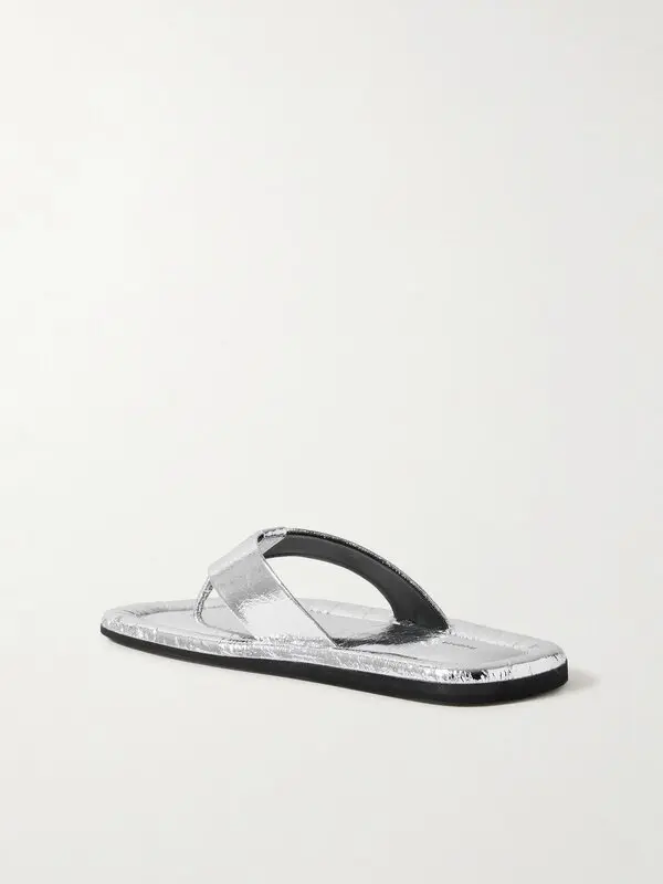 Proenza Schouler Cooper Crinkled-leather Flip Flops