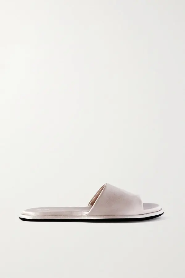 THE ROW Canal Satin Slides - Gray