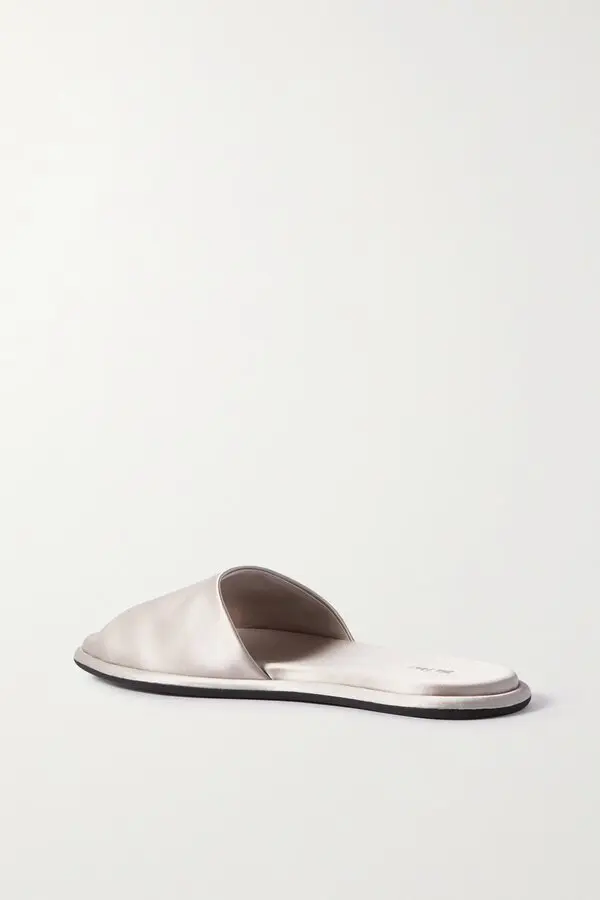 THE ROW Canal Satin Slides - Gray