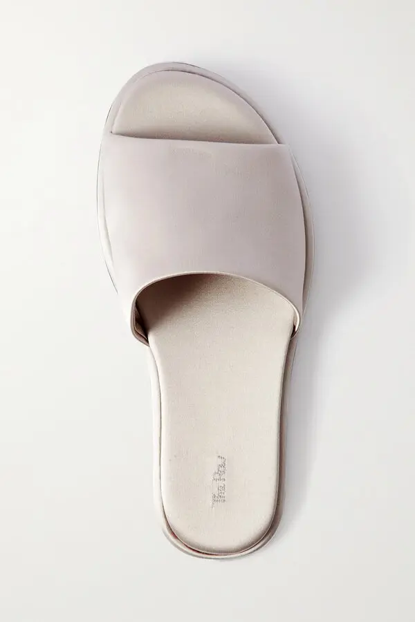 THE ROW Canal Satin Slides - Gray